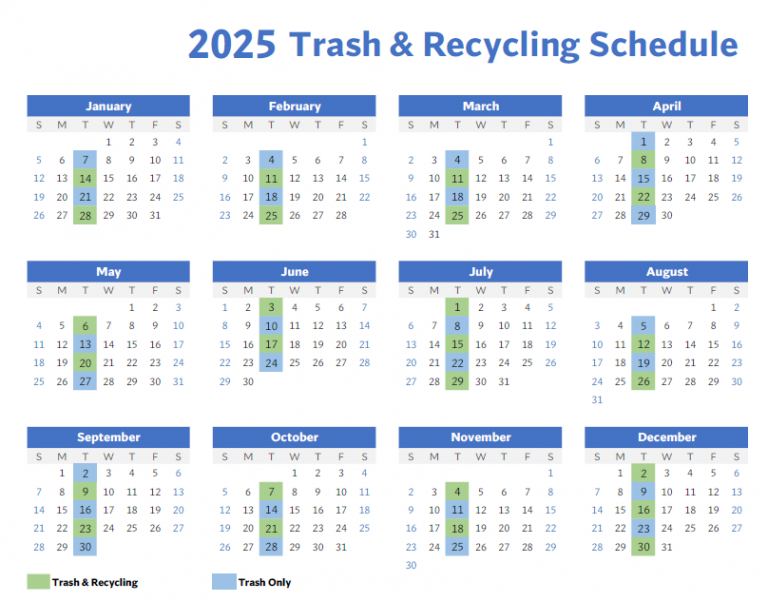 Trash & Recycle Schedule - Leipsic | Delaware's Working Waterfront